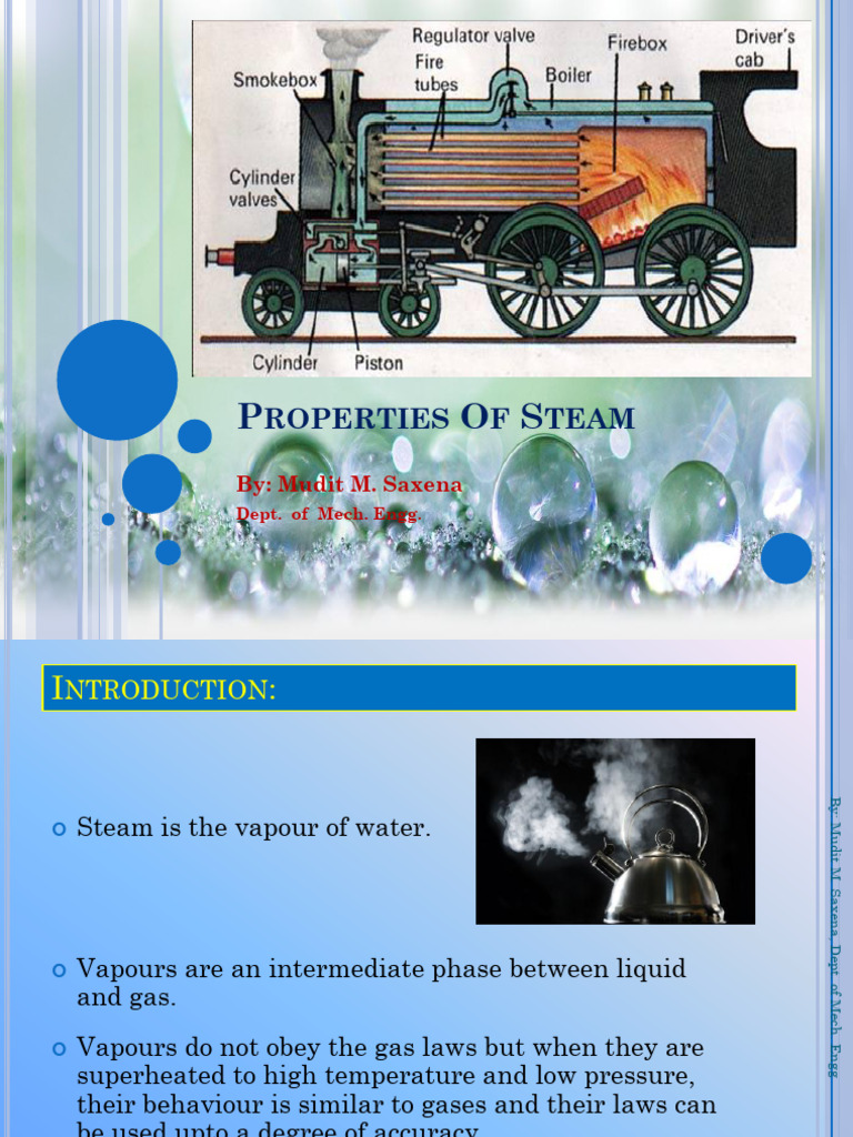 3.1. Properties of Steam | PDF | Steam | Enthalpy