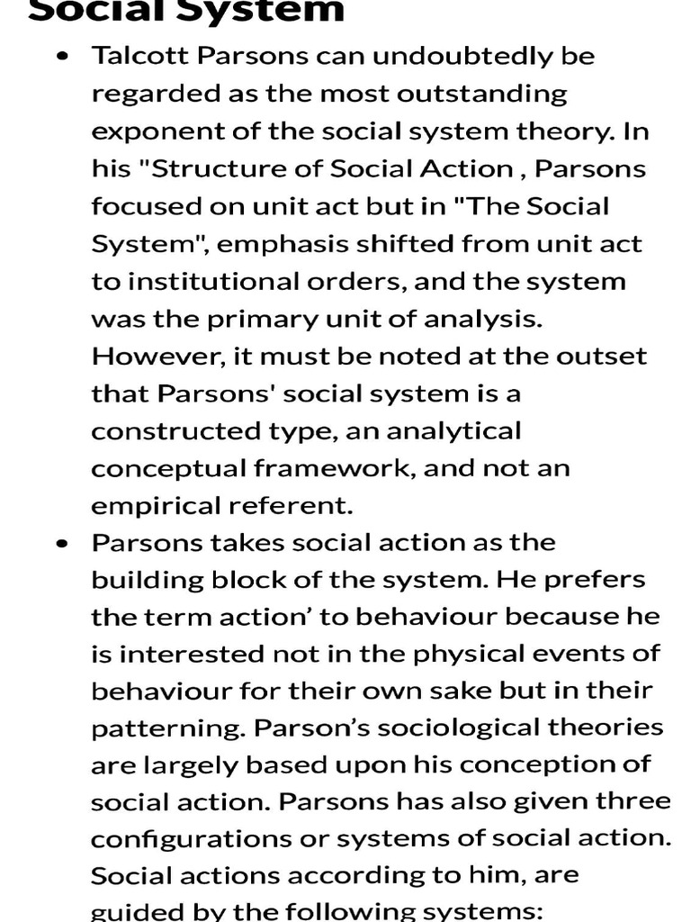 Talcott Parsons | PDF