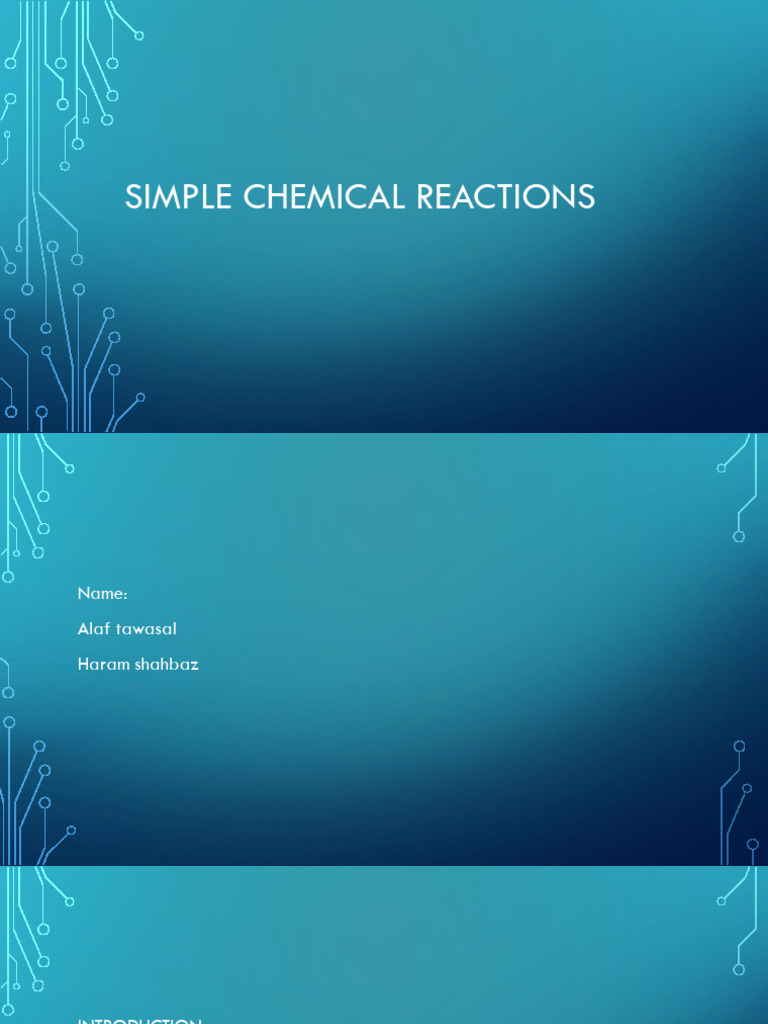 Simple Chemical Reactions | PDF | Art | Science & Mathematics