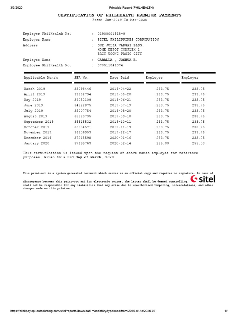 Printable Report (PHILHEALTH) | PDF | Business