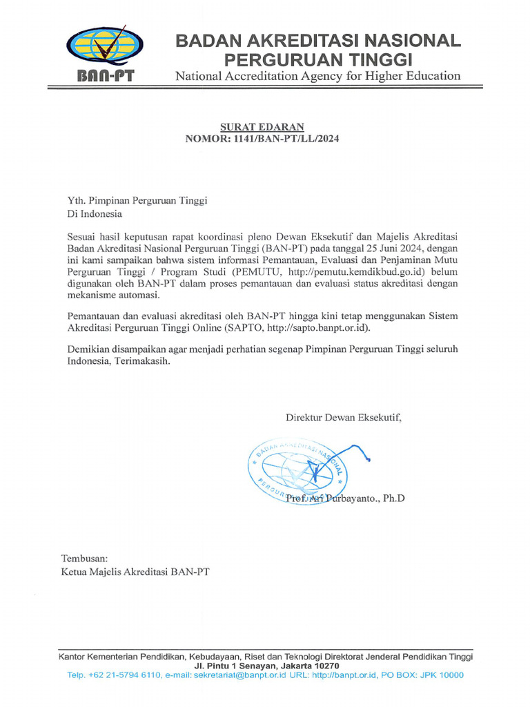 1141BAN PTLL 2024 Surat Edaran Terkait PEMUTU 240704 123506 | PDF