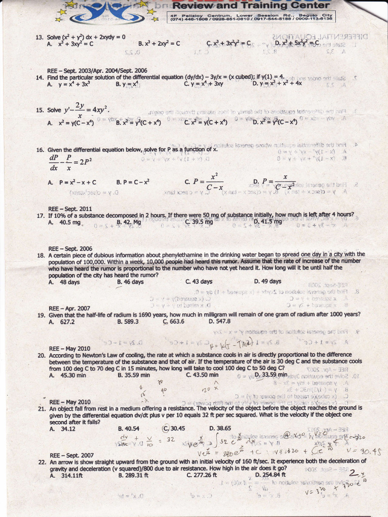 IMG - 0019 (DF Diff Eqn Reviewer 019) | PDF