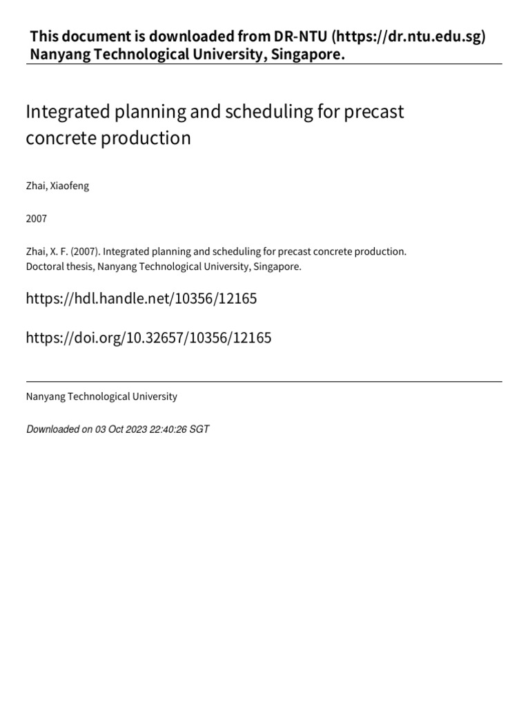 Integrated Planning and Scheduling For Precast Concret Production | PDF | Simulation ...