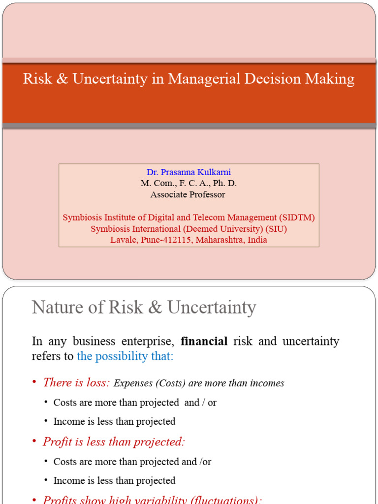 13 Risk _ Uncertainty in Managerial Decision Making | Download Free PDF | Sensitivity Analysis ...