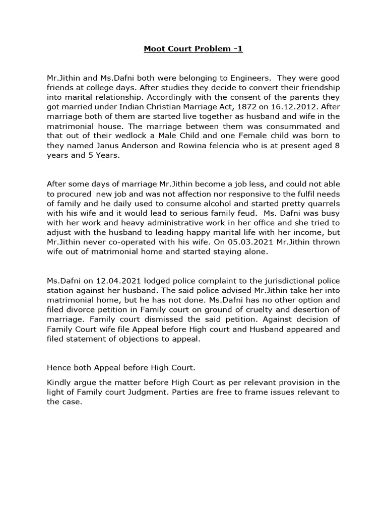 Moot Court Problem 1 | PDF | Law