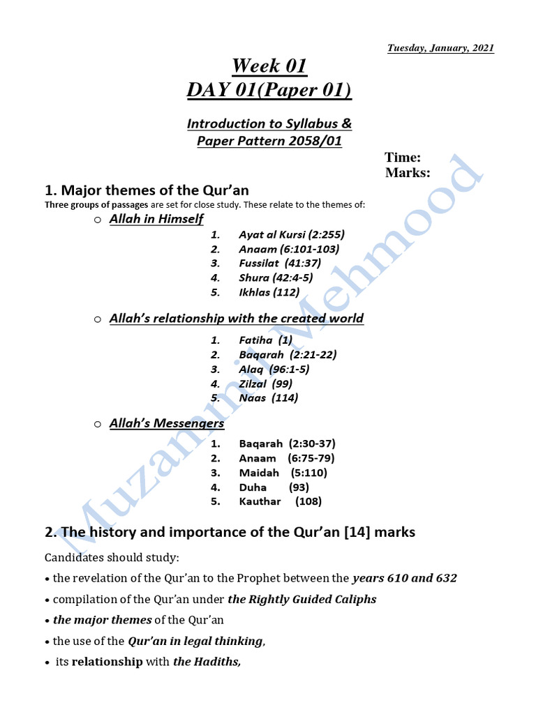 Introduction to Qur'an & Prophet Muhammad | PDF | Muhammad | Prophets ...