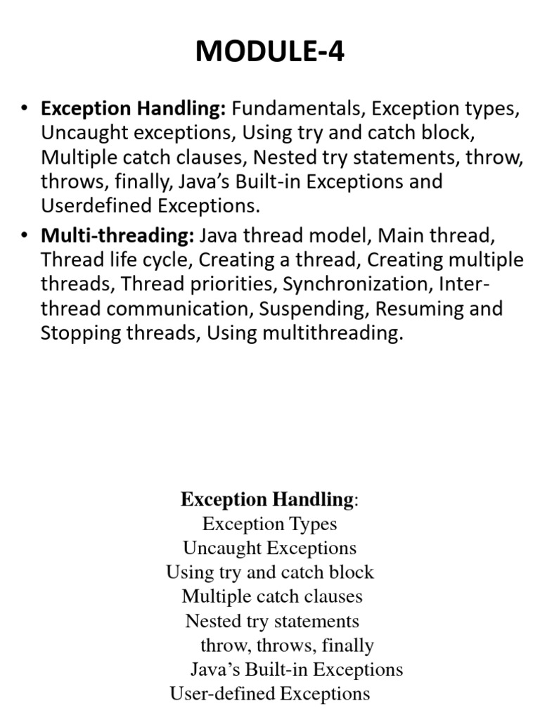 Exception Handling Module 4 | PDF | Method (Computer Programming ... Exception Handling Module 4 | PDF | Method (Computer Programming ...