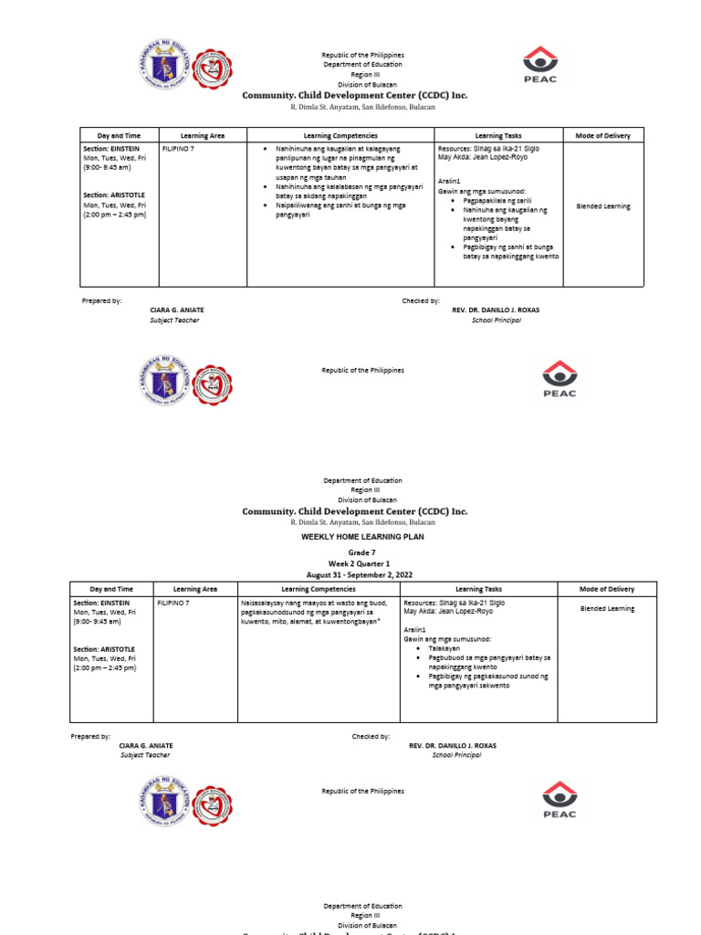 LP-Filipino 7-Week 1,2 | PDF
