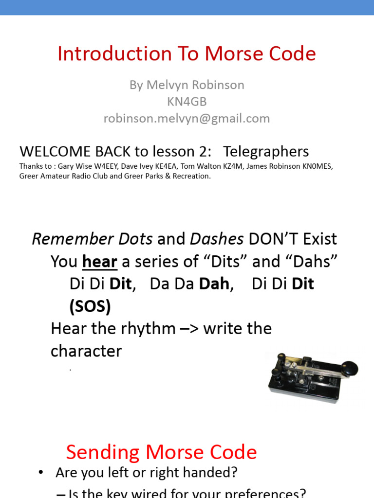 LESSON Morse Code | PDF | Telecommunications Engineering | Amateur Radio