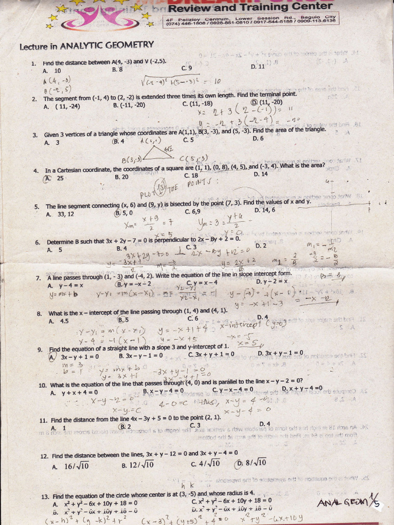 IMG - 0006 (DF Anal Geom Reviewer 006) | PDF | Analytic Geometry | Geometry