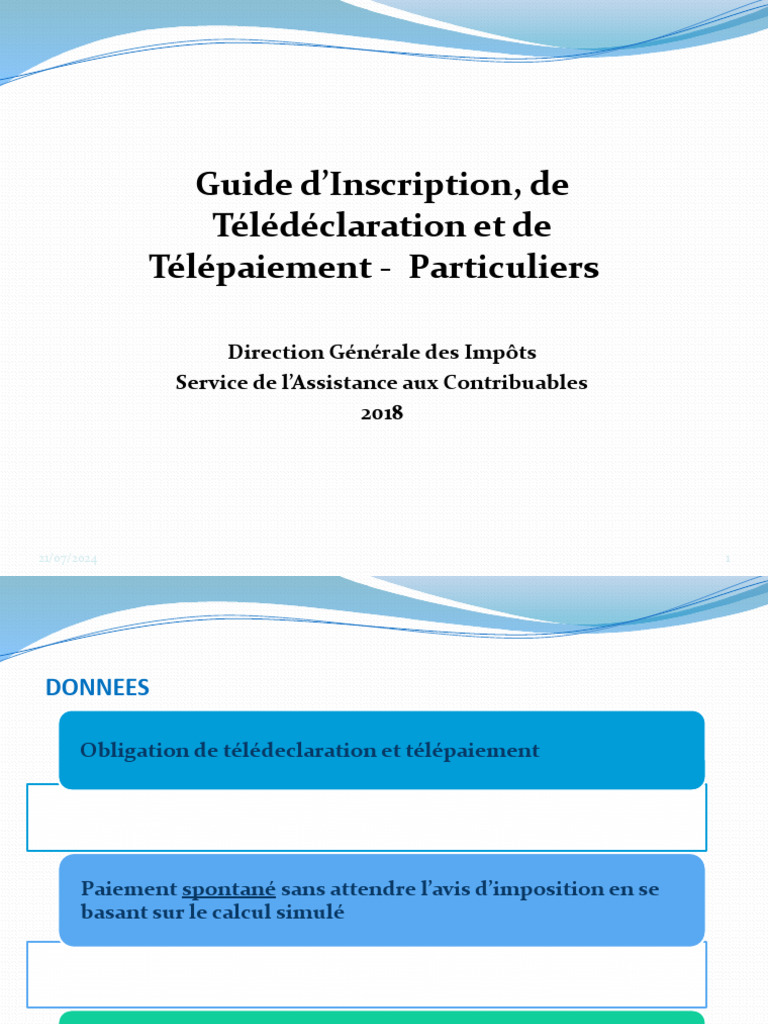 Guide D'inscription, de Télédéclaration Et de Télépaiement - Particuliers | PDF | Impôts