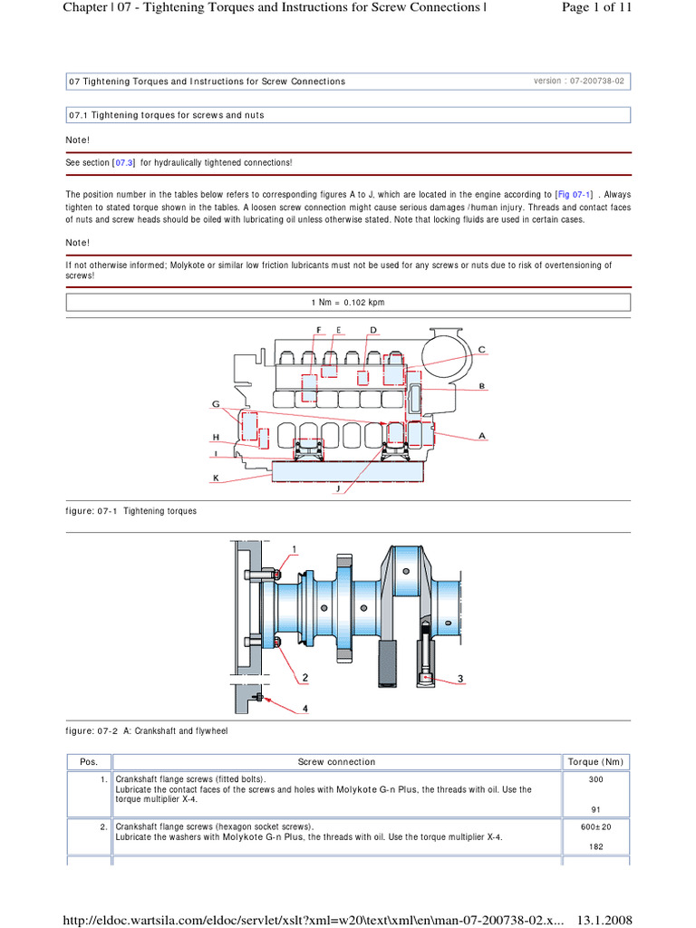 Screw Torque Specifications Guide | PDF | Screw | Pump