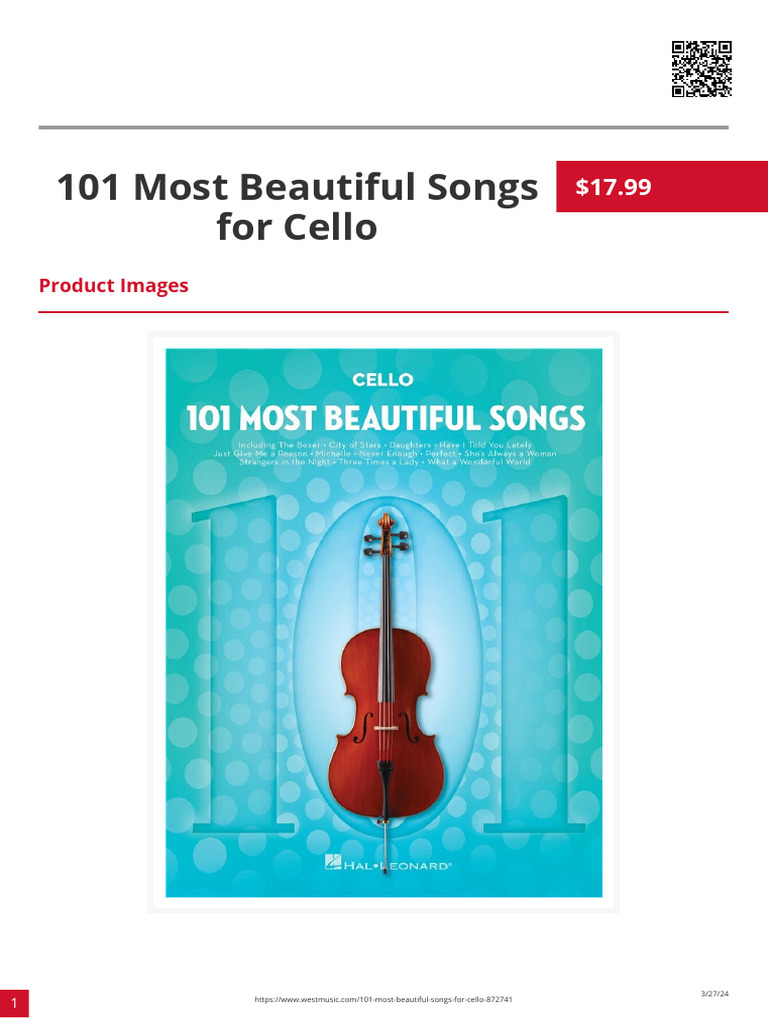 101 Beautiful Songs for Cello | PDF