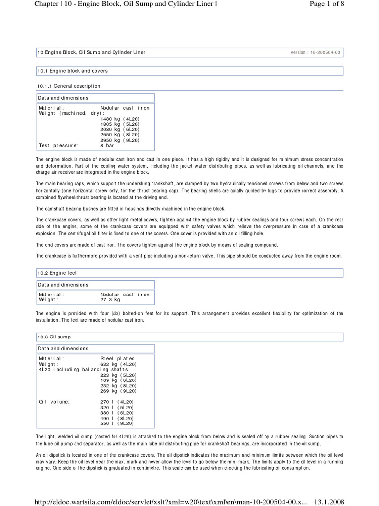 10 Engine Block, Oil Sump and Cylinder Liner | PDF | Bearing (Mechanical) | Internal Combustion ...
