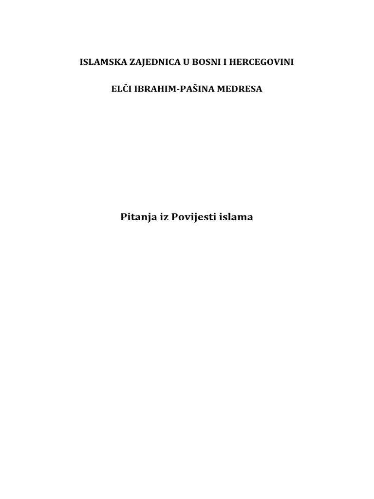 Povijest Islama Kviz - 5 | PDF