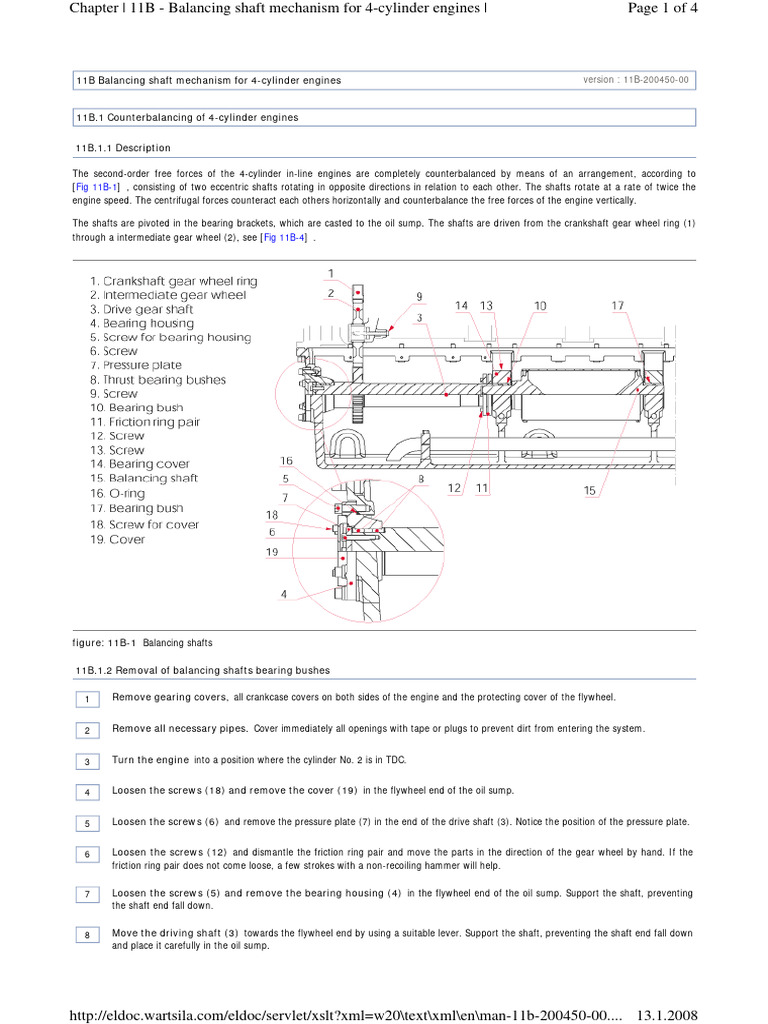 11B Balancing Shaft Mechanism For 4-Cylinder Engines | PDF | Bearing ...