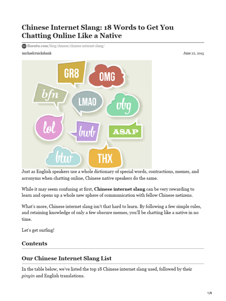 Chinese Internet Slang | PDF | Online And Offline | We Chat