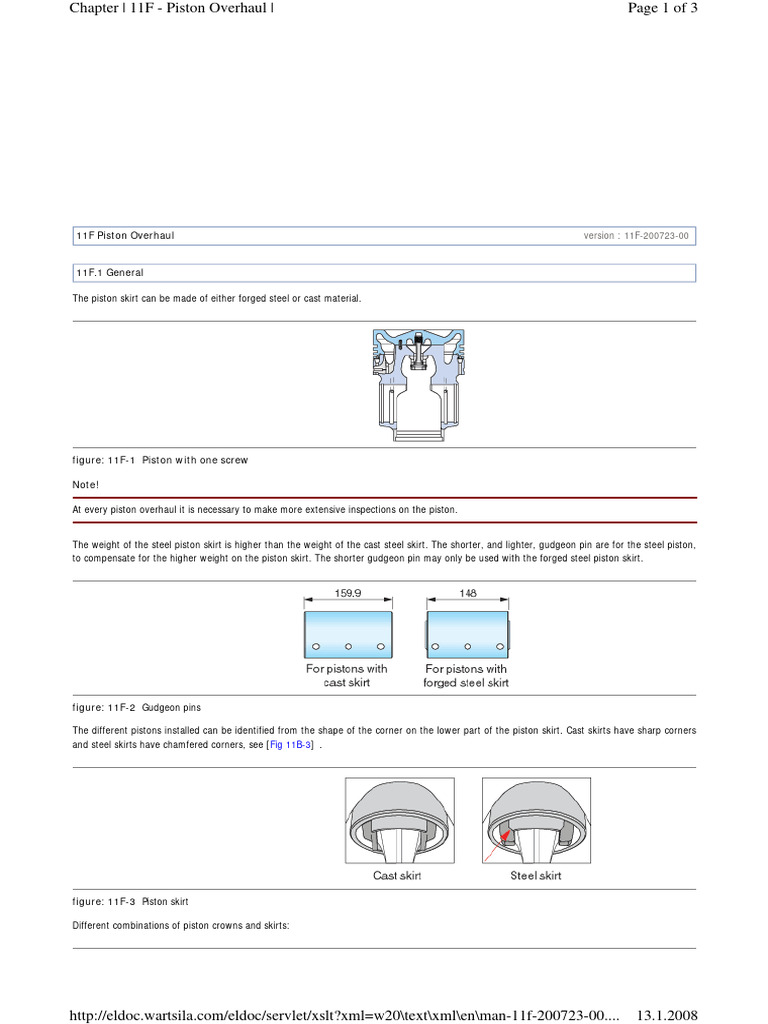 11F Piston Overhaul | PDF | Piston | Mechanical Engineering