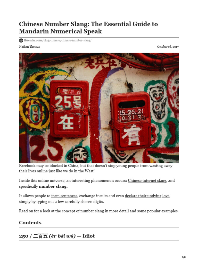 Chinese Number Slang | PDF | Chinese Language | Mobile App