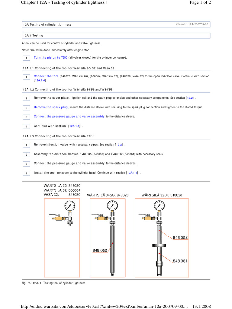 12A Testing of Cylinder Tightness | PDF | Engines | Internal Combustion ...