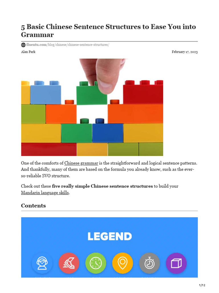 Chinese Sentence Structures | PDF | Syntax | Language Mechanics