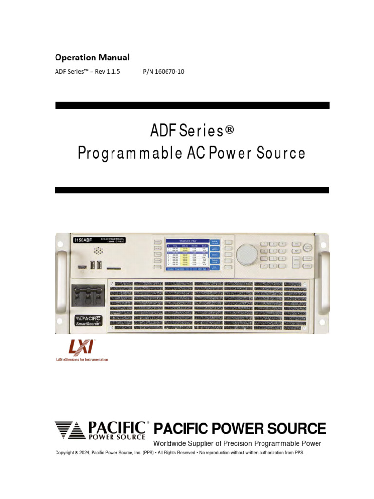 ADF Series Operation Manual-PN160670-10 | PDF | Alternating Current | Electrical Engineering