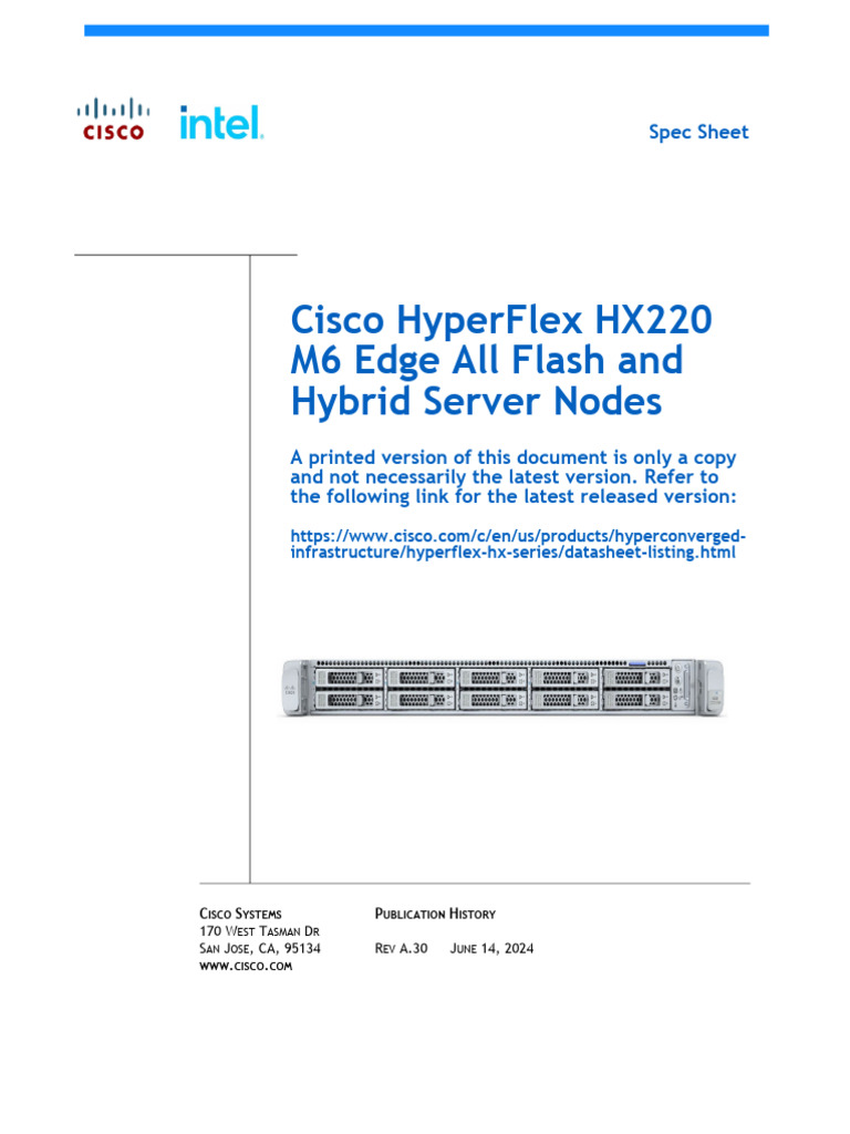 Hyperflex hx220 m6 Edge Spec Sheet | PDF | Solid State Drive | Network ...