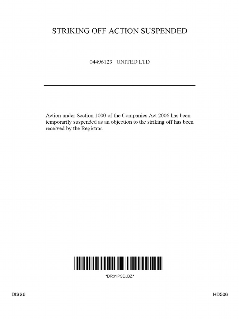 6 Compulsory Strike-Off Action Has Been Suspended | PDF