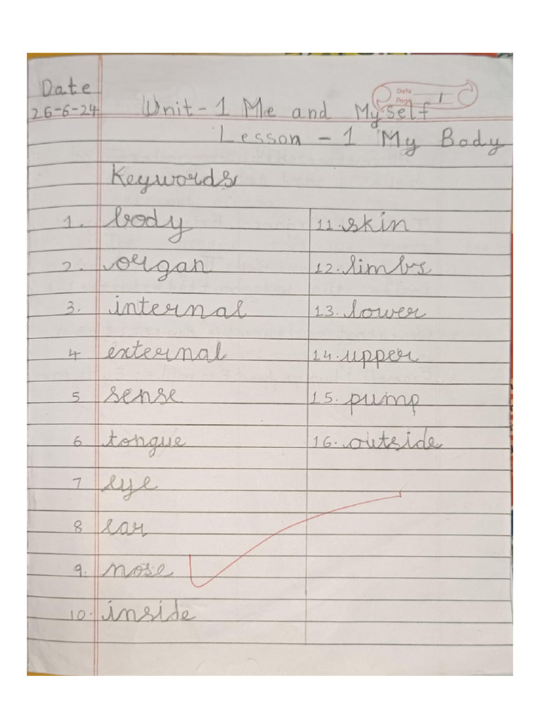 EVS - Lesson No-1 My Body | PDF