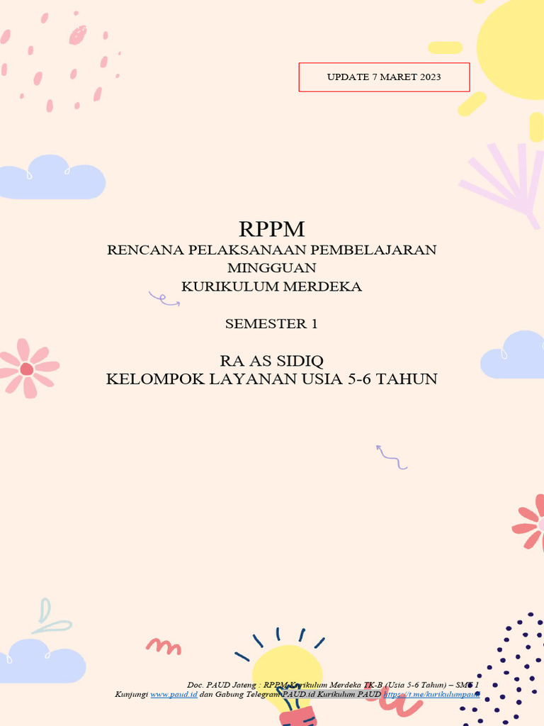 Kumer - RPPM - RA B - 5&6 Tahun - Smt1 | PDF