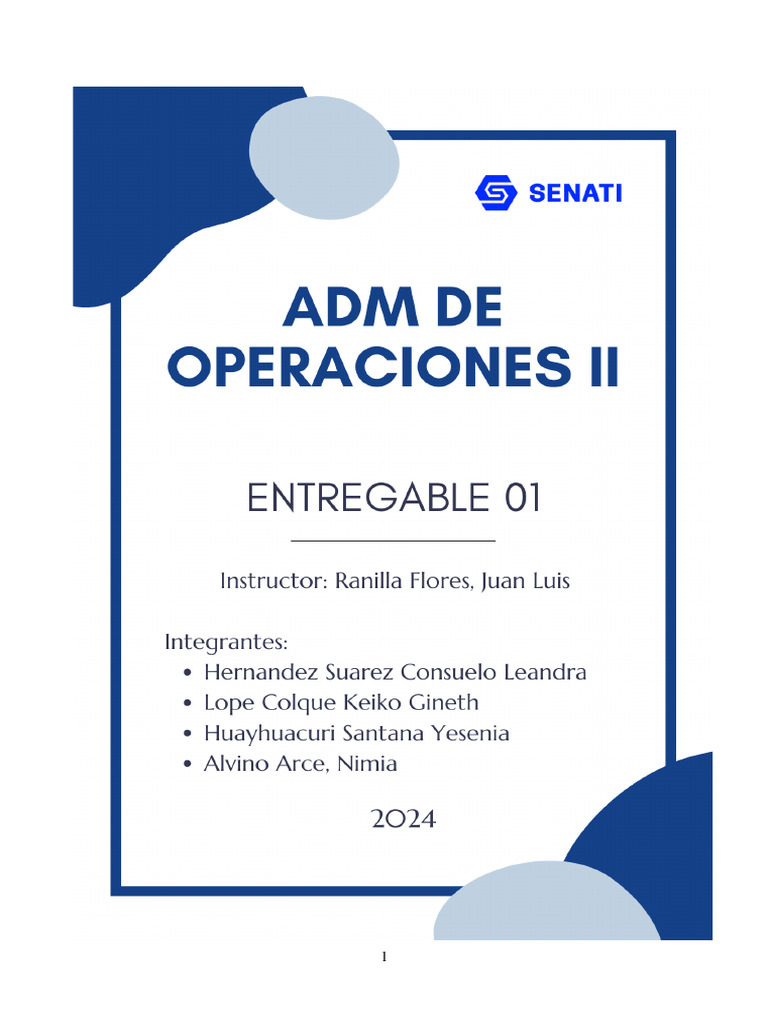 Entregable 01 Adm de Op Ii | PDF | Lean Manufacturing | Programación lineal