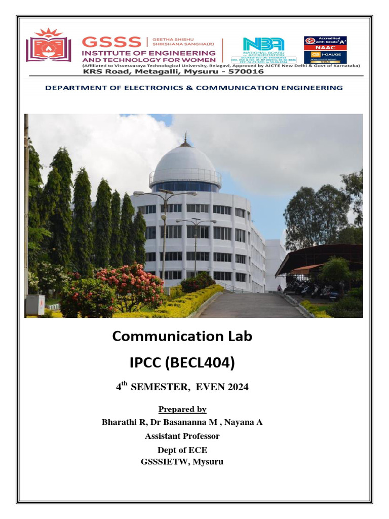 Communication Lab Manual - BECL404 | PDF | Modulation | Detector (Radio)