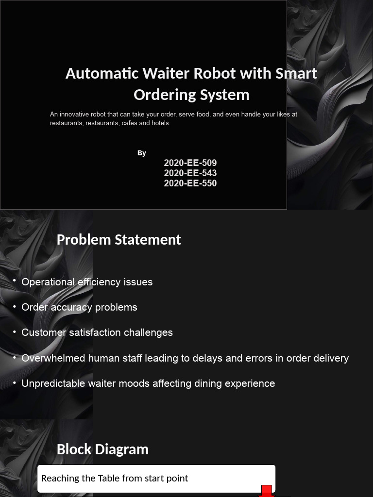 Smart Automatic Waiter Robot System | PDF | Restaurants | Waiting Staff