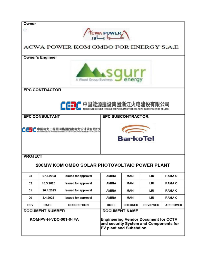 KOM-PV-H-VDC-001-0-IfA Engineering Vendor Document For CCTV and ...