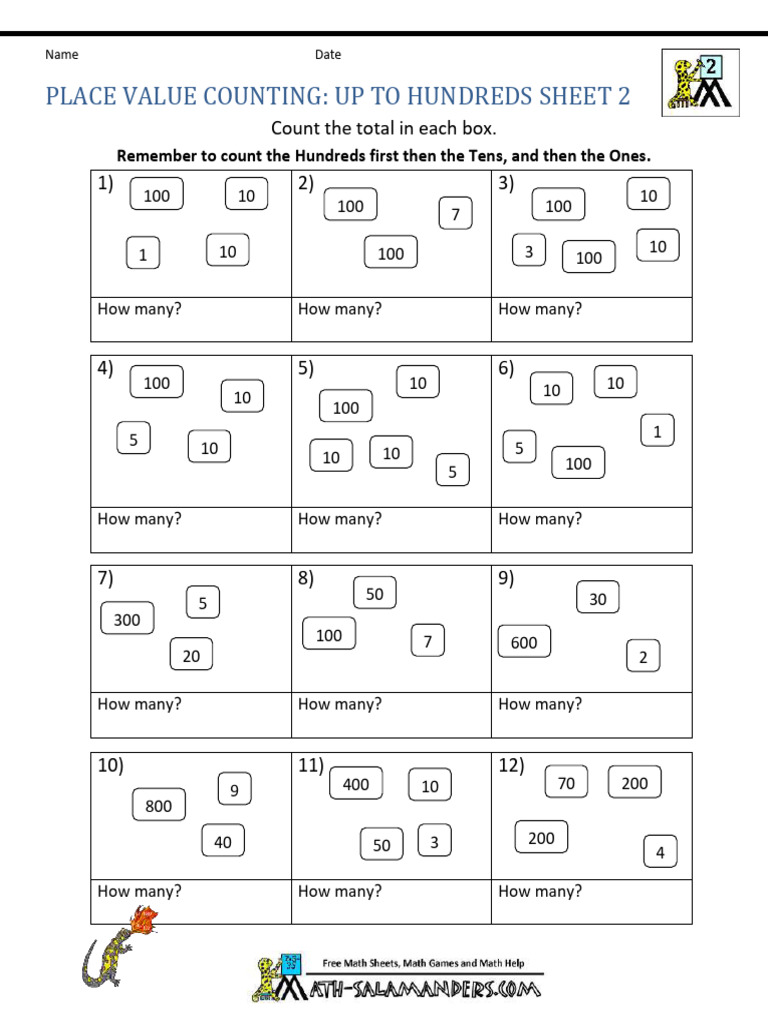 Place Value Counting Up To Hundreds 2 | PDF