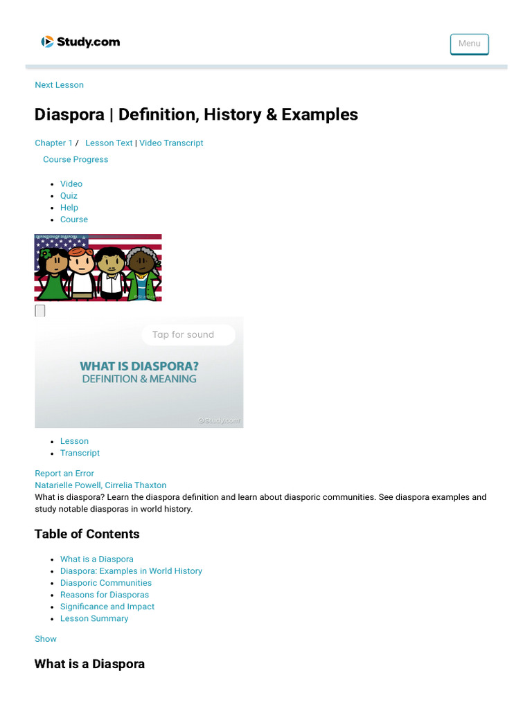 Diaspora - Definition, History & Examples - Lesson | PDF | Diaspora | Jews