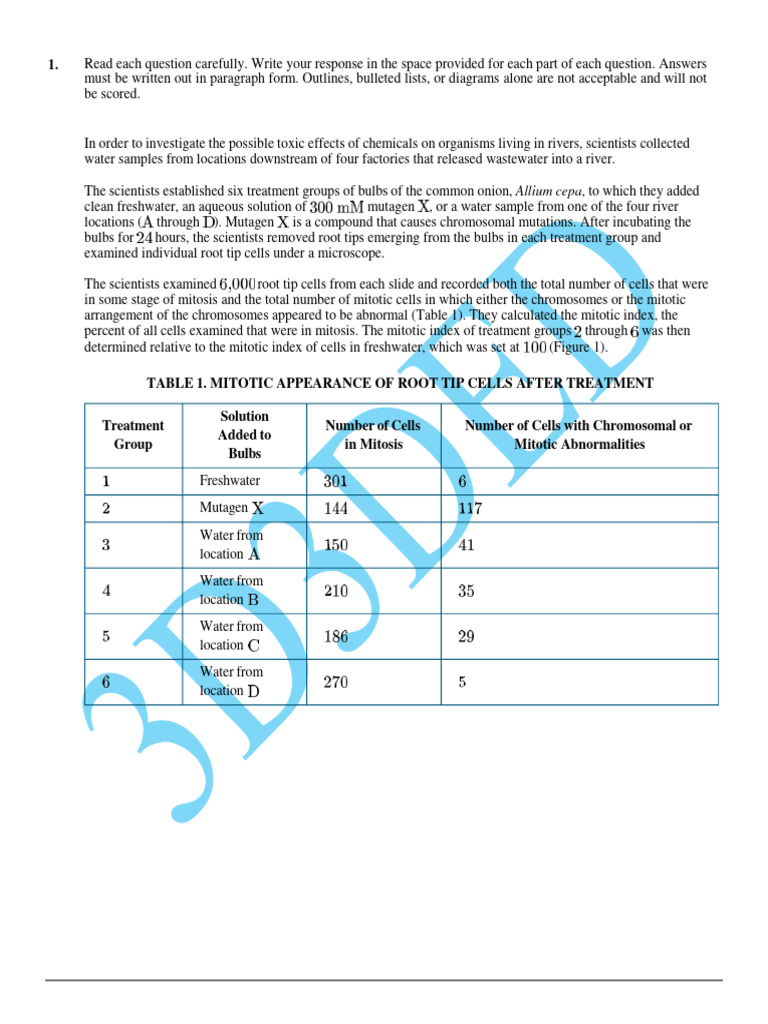 AP Biology FRQs Practice | PDF | Mitosis | Molecular Biology