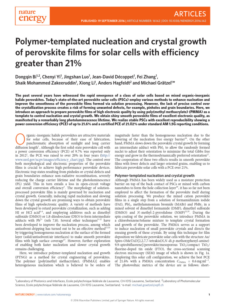 Polymer-Templated Nucleation and Crystal Growth of Perovskite Films For ...