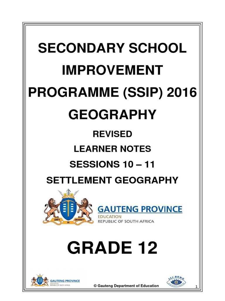 Grade 12 Settlement Geography Notes | PDF | Urbanization | Human Migration