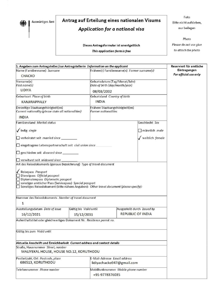 Visa - Application Page-0001 | PDF