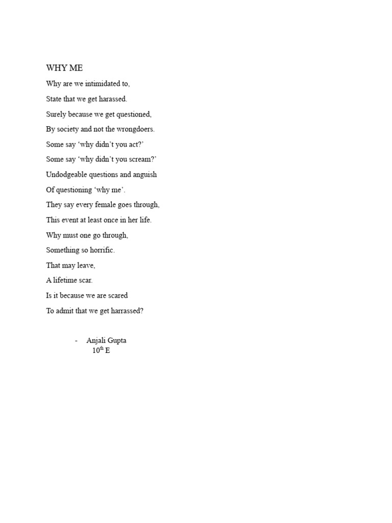 Why Me... Poem | PDF
