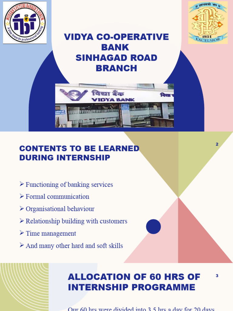 Internship Experience at Vidya Bank | PDF | Banks | Internship