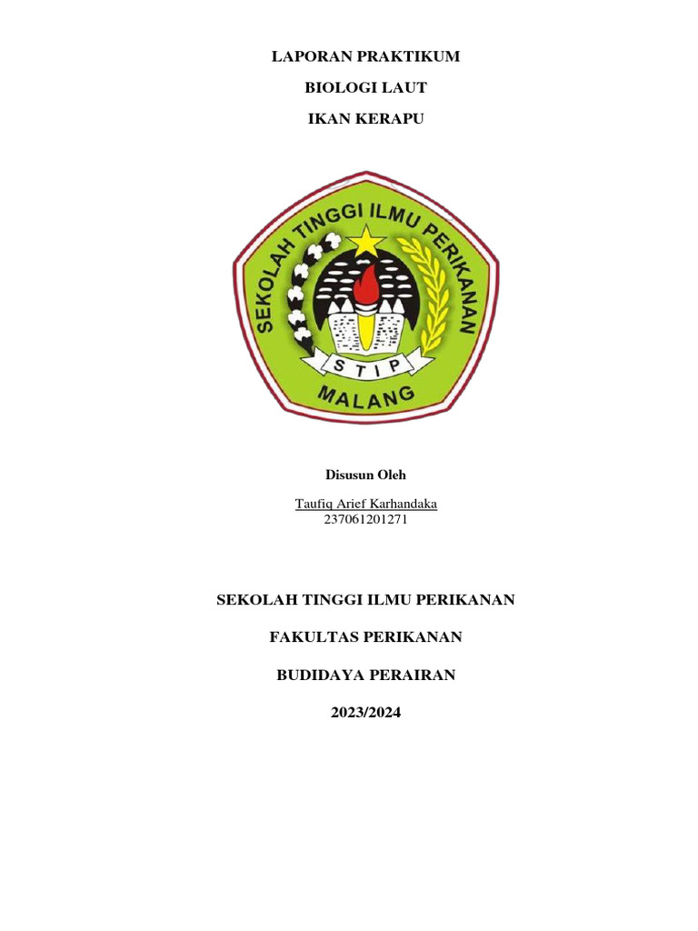 Laporan Praktikum Biologi Laut | PDF | Griya & Taman | Kesehatan Holistik