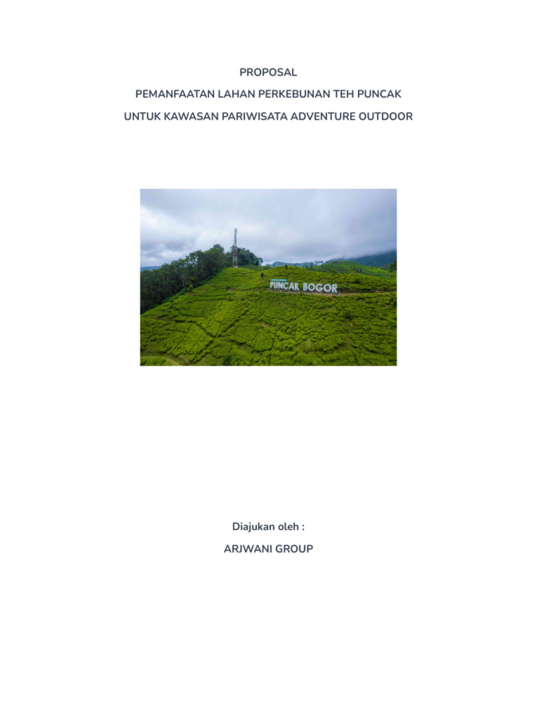 Proposal Pemanfaatan Lahan Kebun Teh Puncak Tugu | PDF | Sains & Matematika