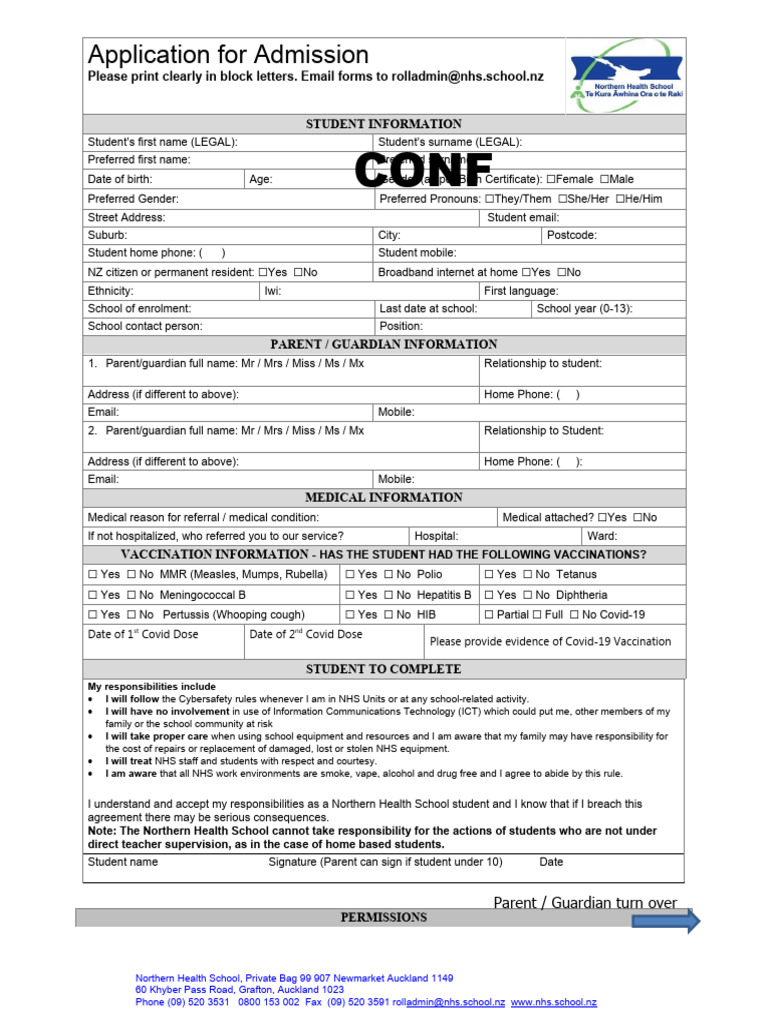 Admission Form NHS Nov 2023 | PDF | Educational Technology | Privacy