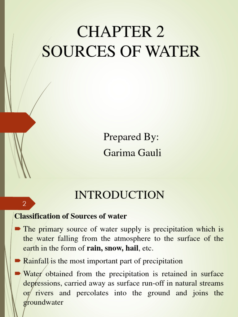 Classification of Water Sources | PDF | Aquifer | Groundwater