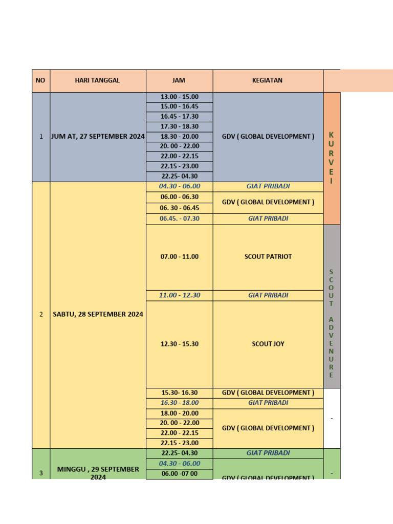 JADWAL Jambore Ranting | PDF
