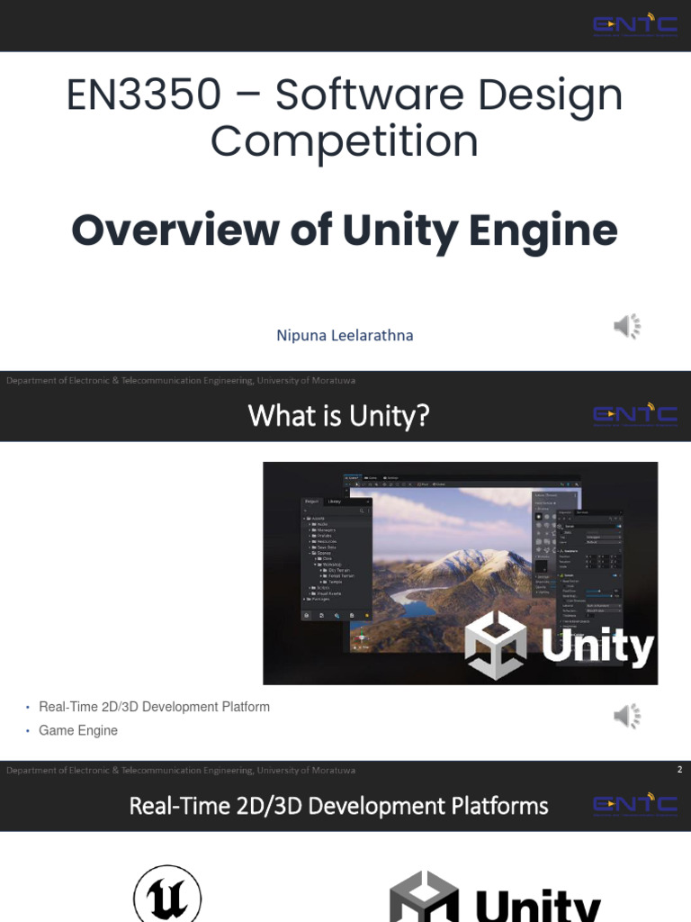 Slides Overview Of Unity Engine Pdf Unity Game Engine 3 D