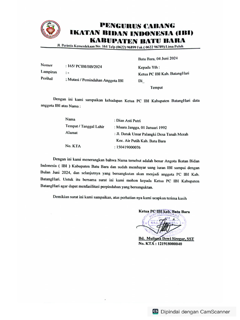 Surat Mitasi IBi | PDF