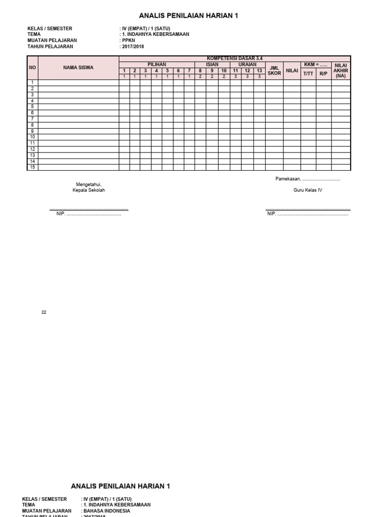 Contoh Format Rekap NPH | PDF